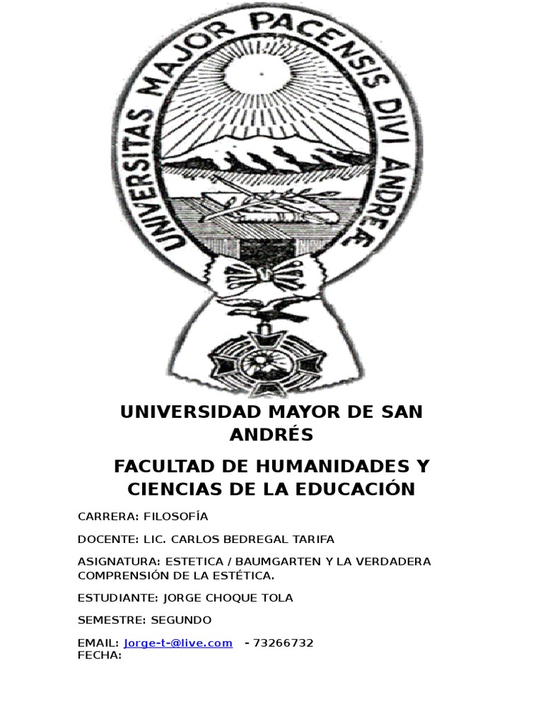 Alexander Gottlieb Baumgarten | PDF | Estética | Conocimiento