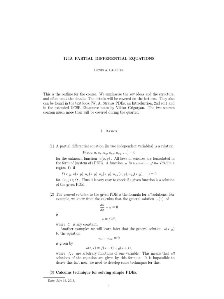 An Introduction to Partial Differential Equations: Key Concepts and ...
