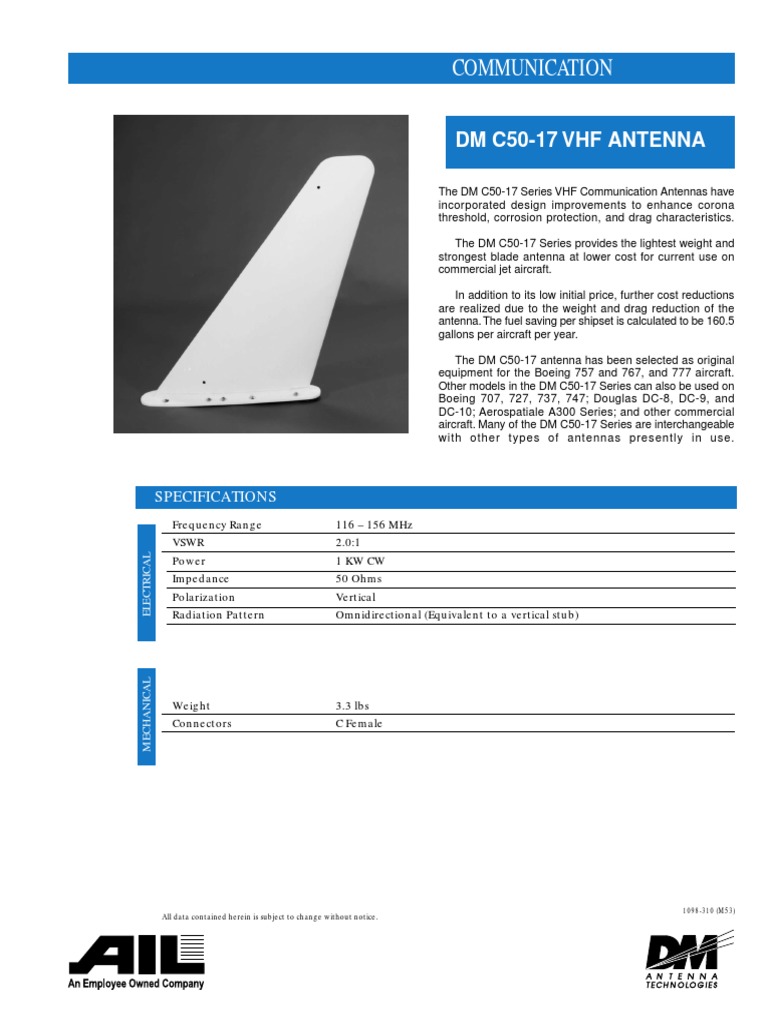 VHF Antenna DM c50-17 | PDF | Technology & Engineering