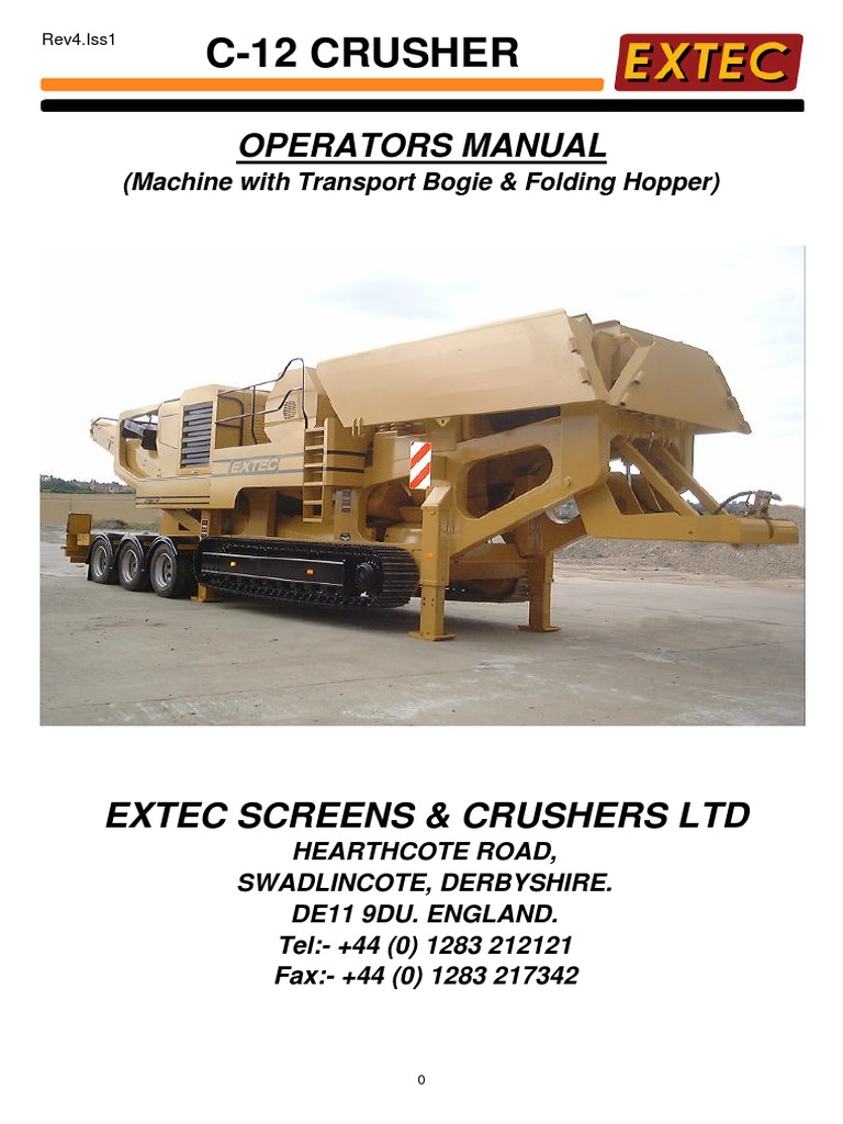 Extec C-12 Operation Manual | PDF | Bearing (Mechanical) | Diesel Engine