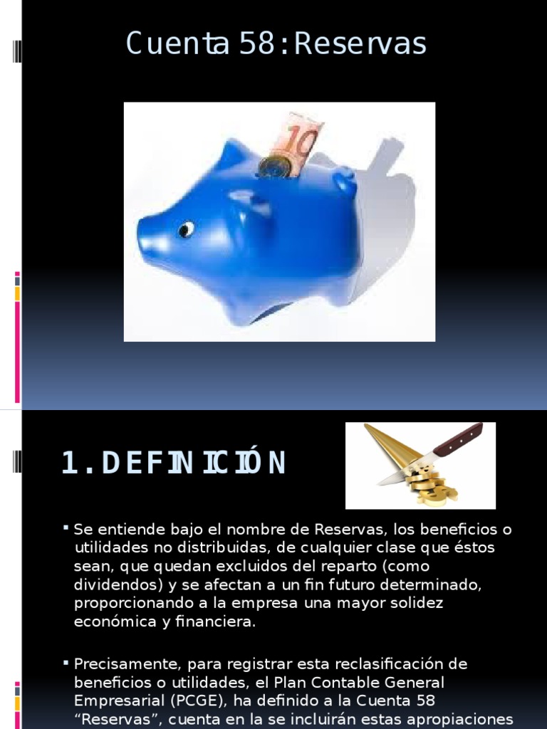 Cuenta 58: Reservas en el PCGE | PDF | Compañía de responsabilidad ...