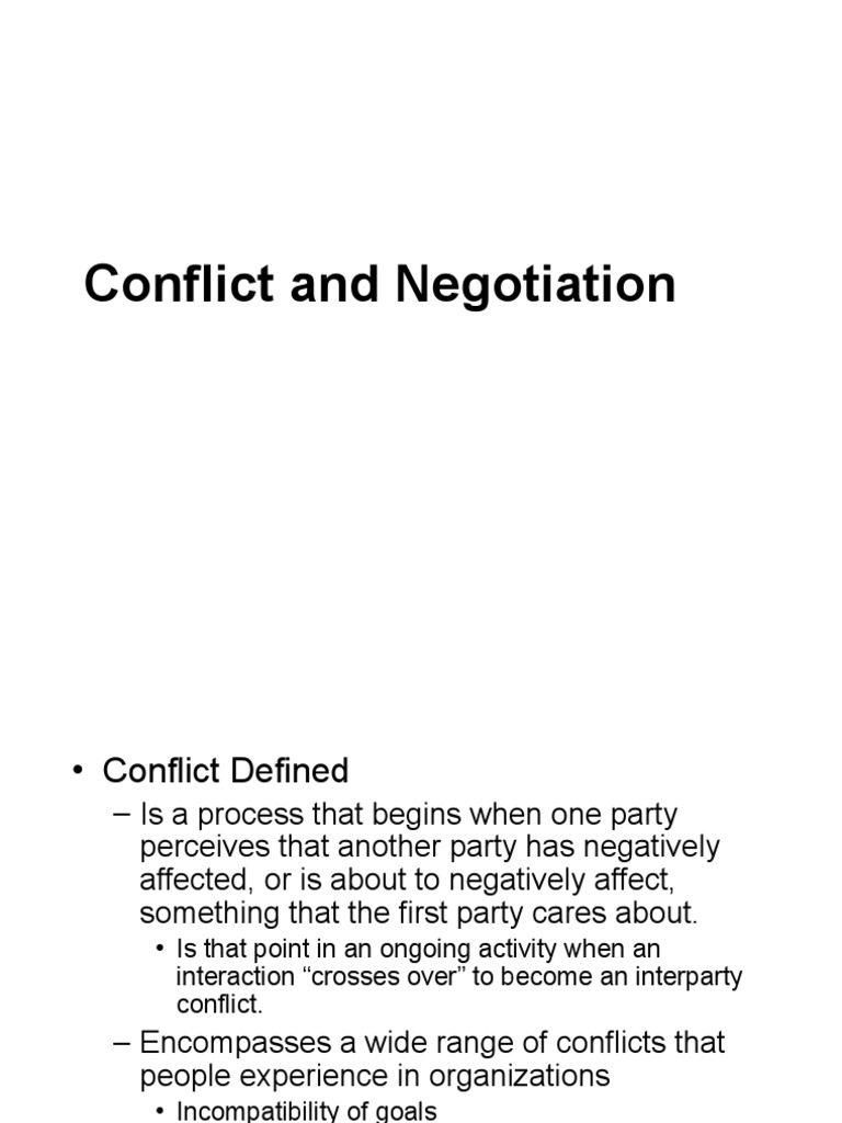 Conflict Negotiation | PDF | Conflict (Process) | Bargaining