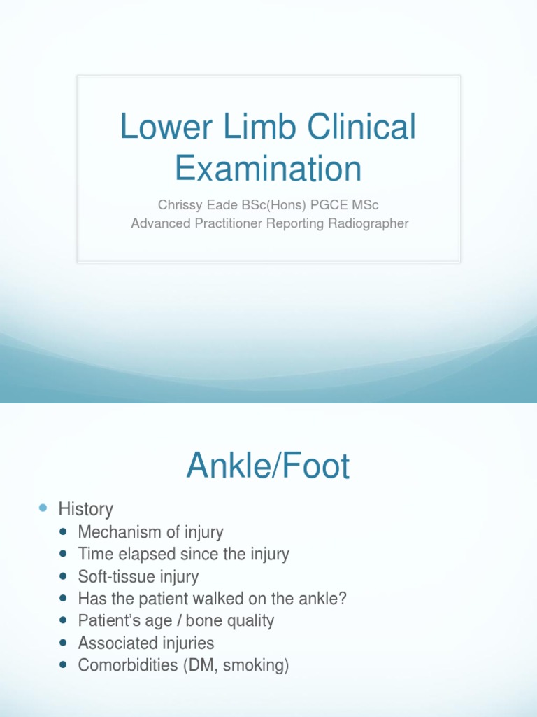 Lower Limb Clinical Examination Guide | PDF | Science & Mathematics