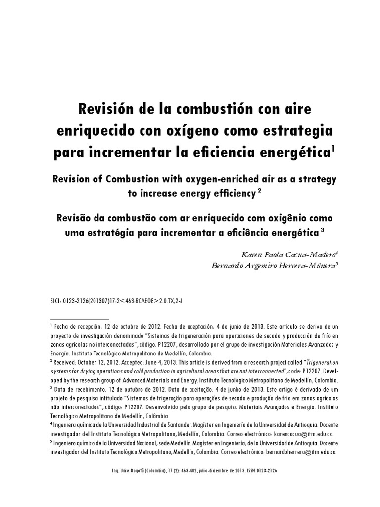 Eficiencia Energética con Aire Enriquecido | PDF | Combustión | Aluminio