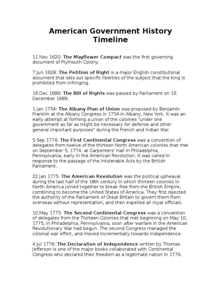 Key Events in U.S. Government History | PDF | United States ...