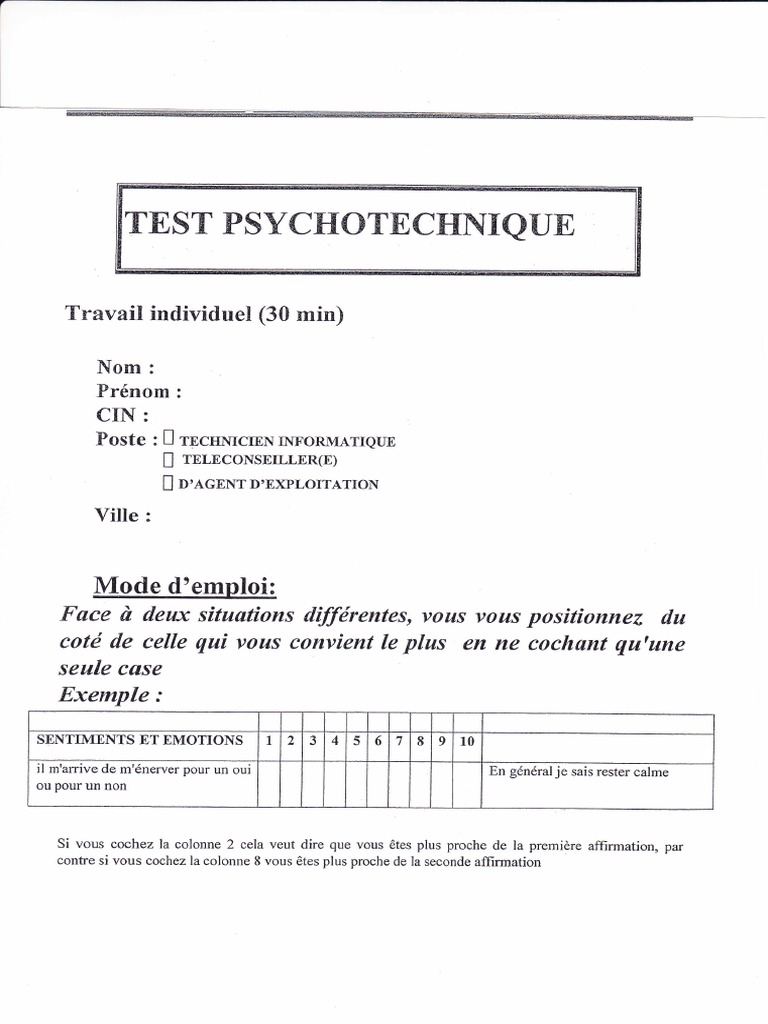 Test Psychotechnique | PDF | Technologie numérique | Informatique