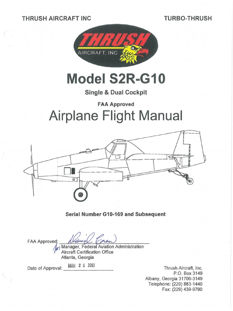 Thrush 510 Garret Flight Manual | PDF | Stall (Fluid Mechanics) | Airplane