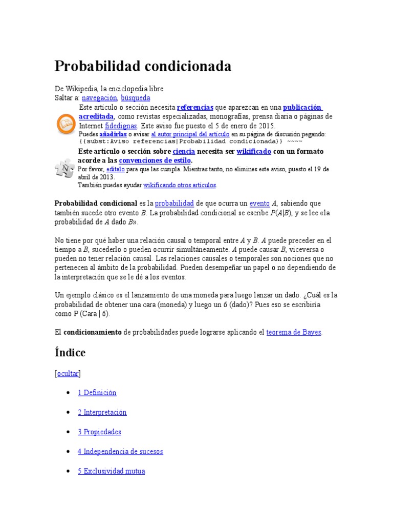 Probabilidad Condicionada | PDF | Lógica | Probabilidad