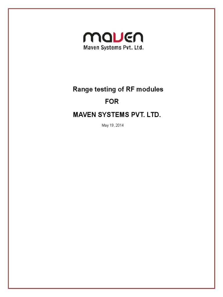 RF Module Range Testing Scenarios | PDF | Science & Mathematics