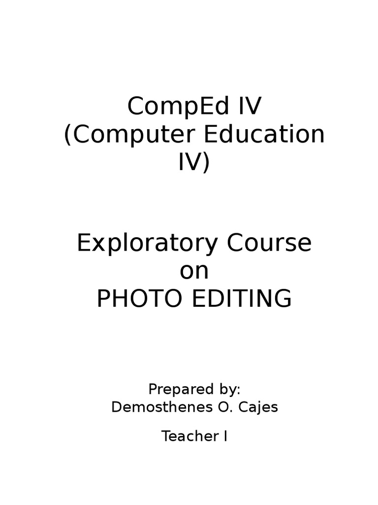 Photo Editing Course Overview | PDF | Image Editing | Adobe Photoshop