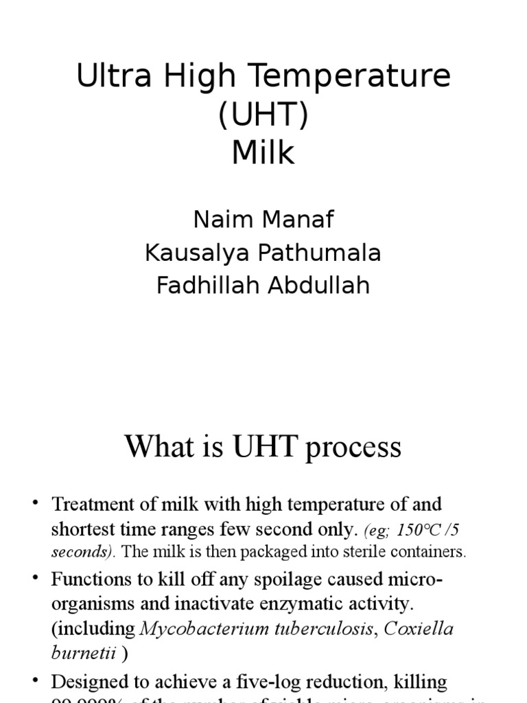 Ultra High Temperature (UHT) | PDF