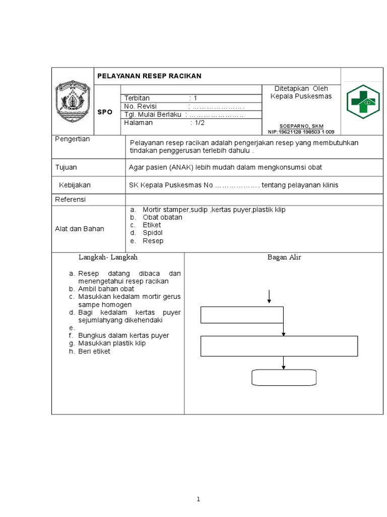 Spo Pelayanan Resep Racikan | PDF