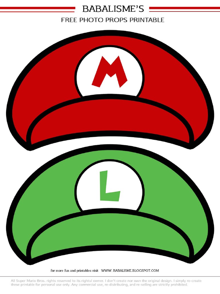 Super Mario Photo Props Printable by Babalisme | PDF
