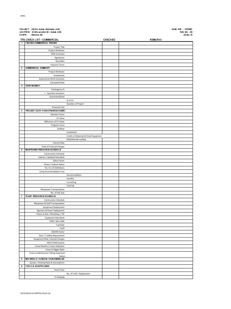 TPA Check List | PDF | Bond Duration | Money