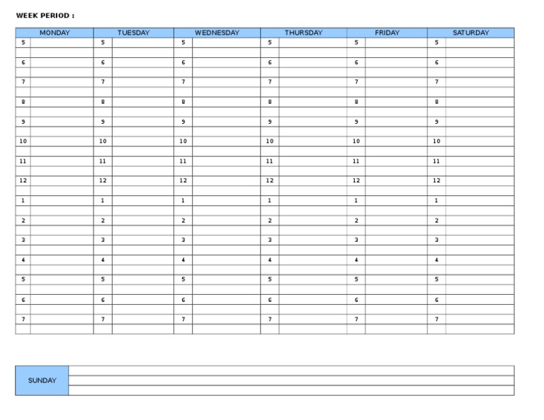 Weekly Schedule Time Blocks | PDF