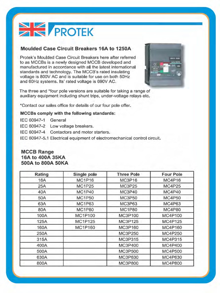 MCCB Data Sheet | PDF