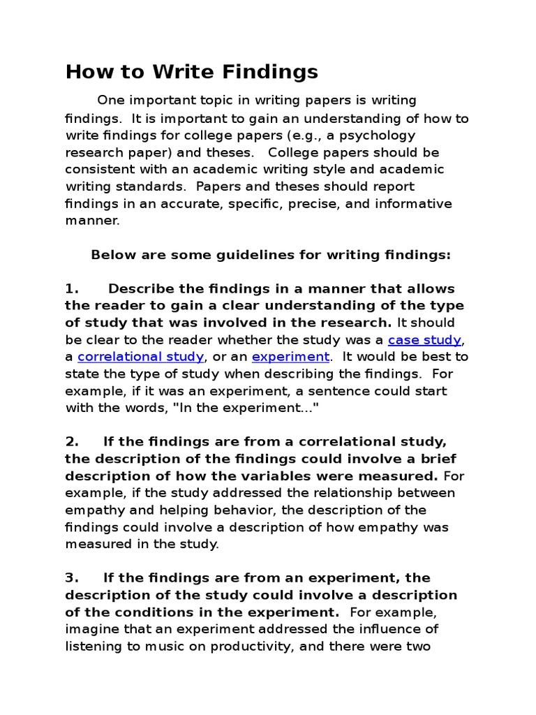 How To Write Findings | PDF | Correlation And Dependence | Experiment