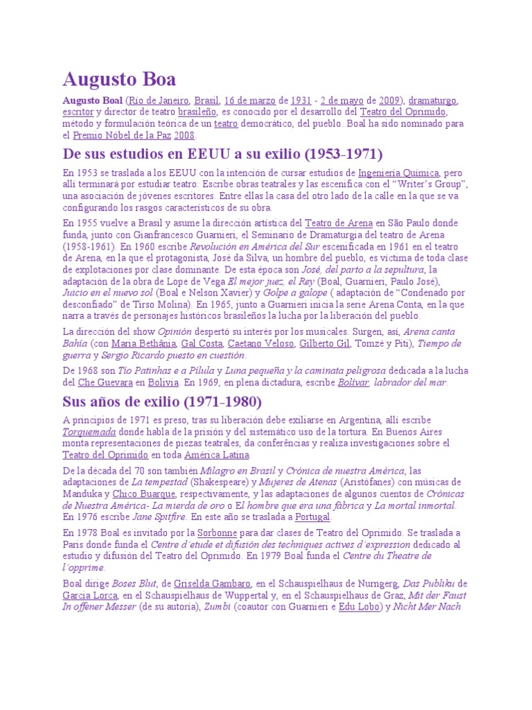 Augusto Boal | PDF | Teatro | Entretenimiento (general)