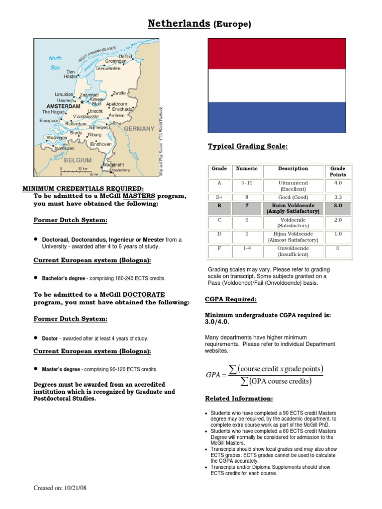 Dutch Grade Conversion For Mcgill University | PDF | Career & Growth ...