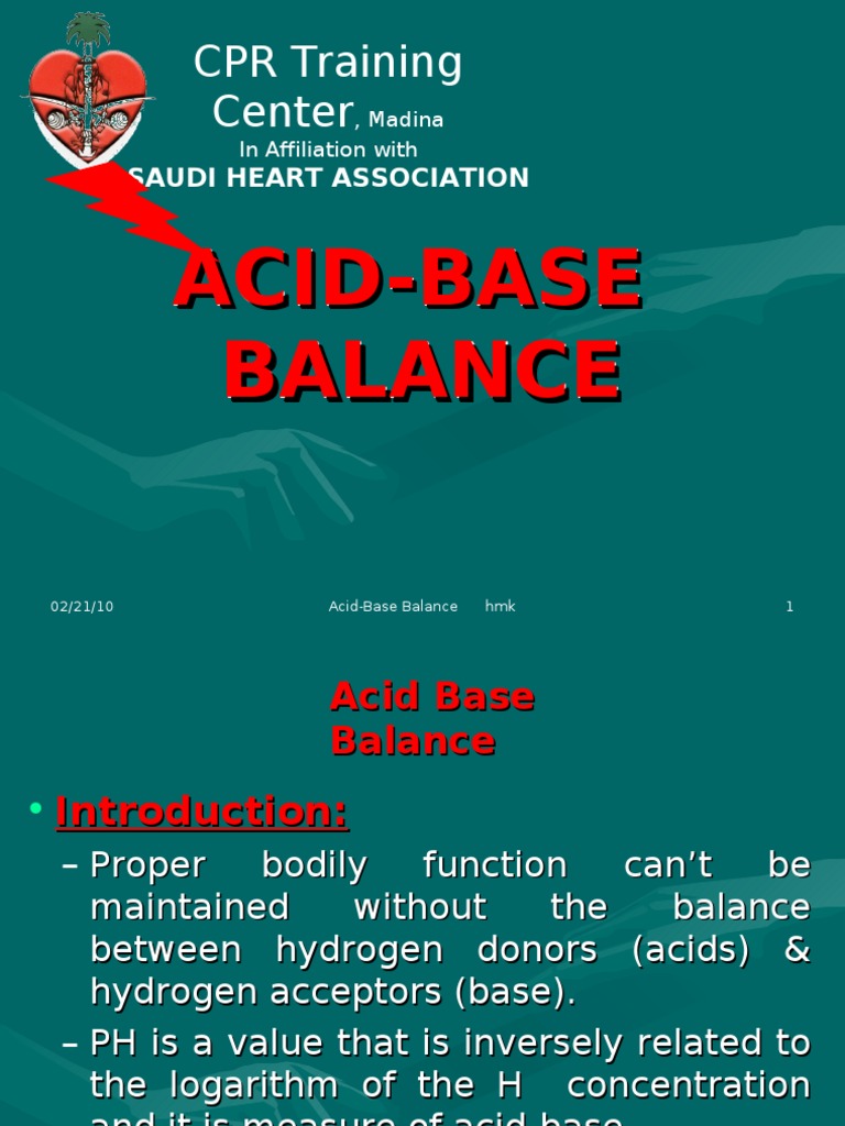 Acid Base Balance | PDF | Physiology | Chemistry
