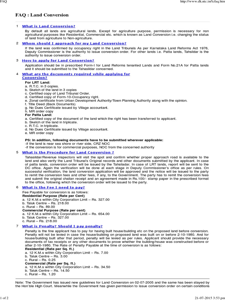 FAQ - Land Conversion | PDF | Public Law | Social Institutions