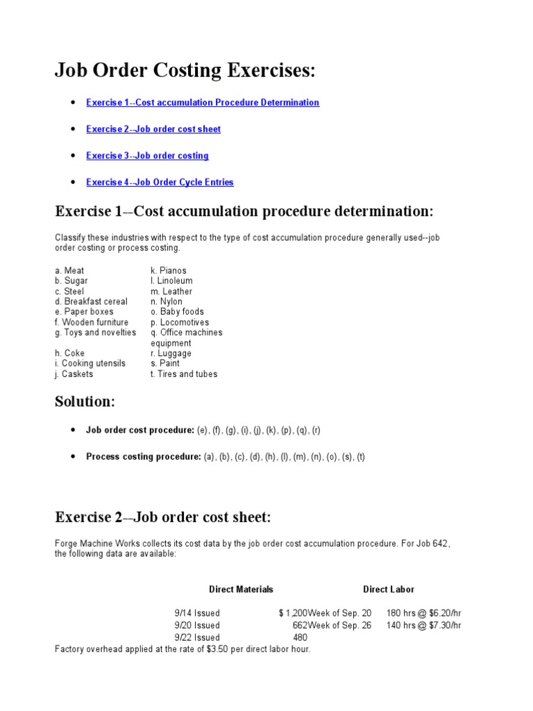 Job Order Costing | PDF | Cost Of Goods Sold | Debits And Credits