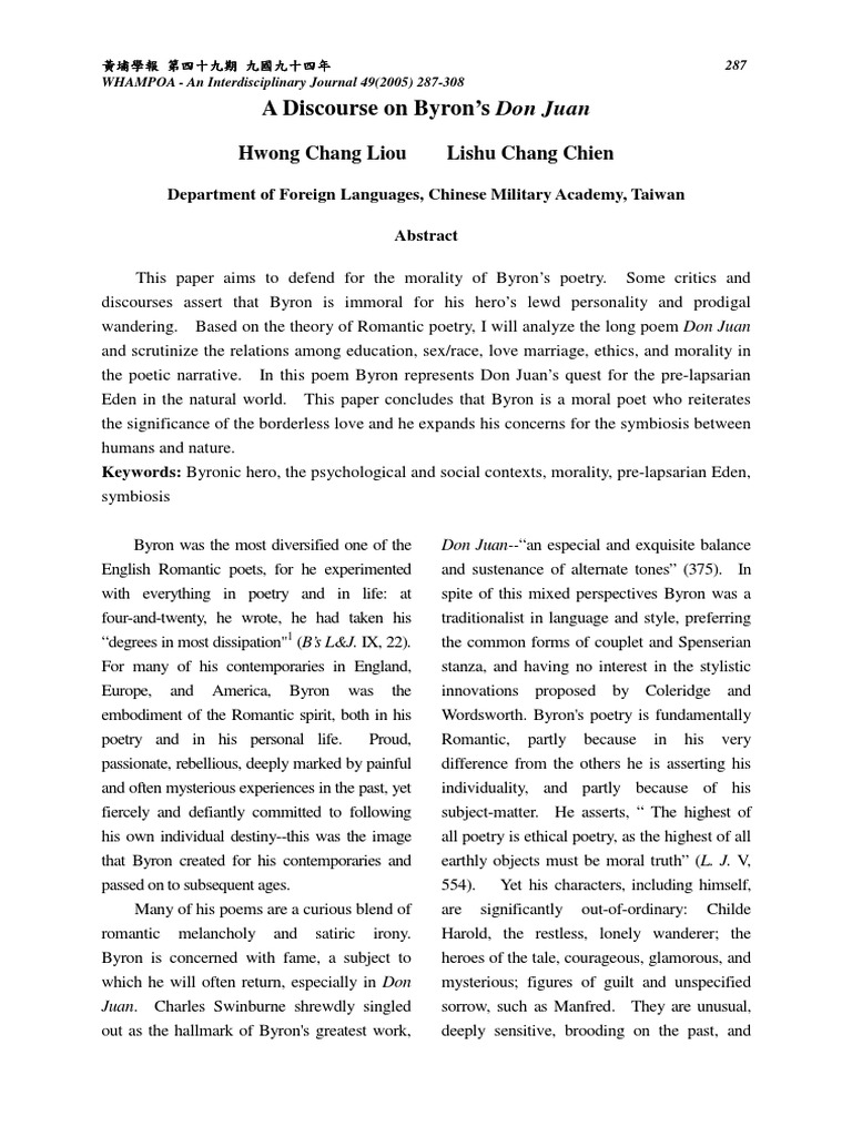 Don Juan | PDF | Lord Byron | Romanticism