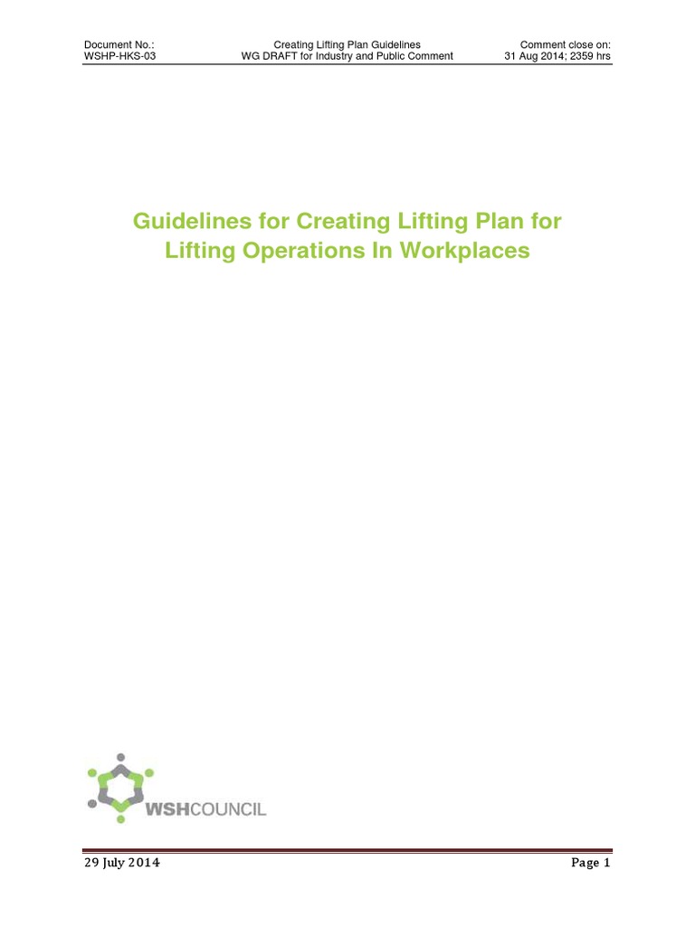 Lifting Plan Creation Guidelines | PDF | Crane (Machine) | Occupational ...