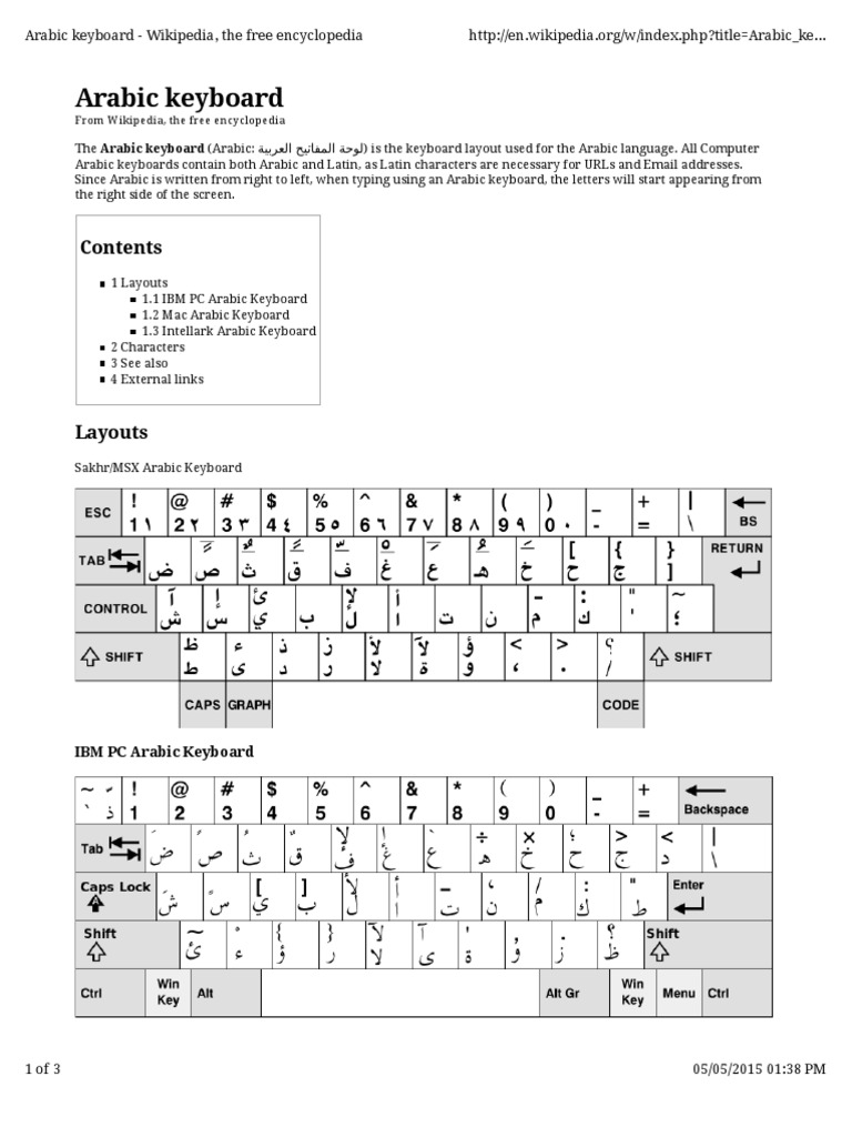Arabic Keyboard | PDF | Writing Implements | Text