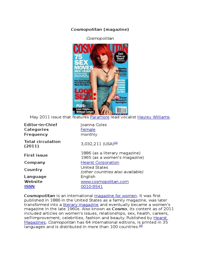 Cosmopolitan | PDF | Newspaper And Magazine | Fashion