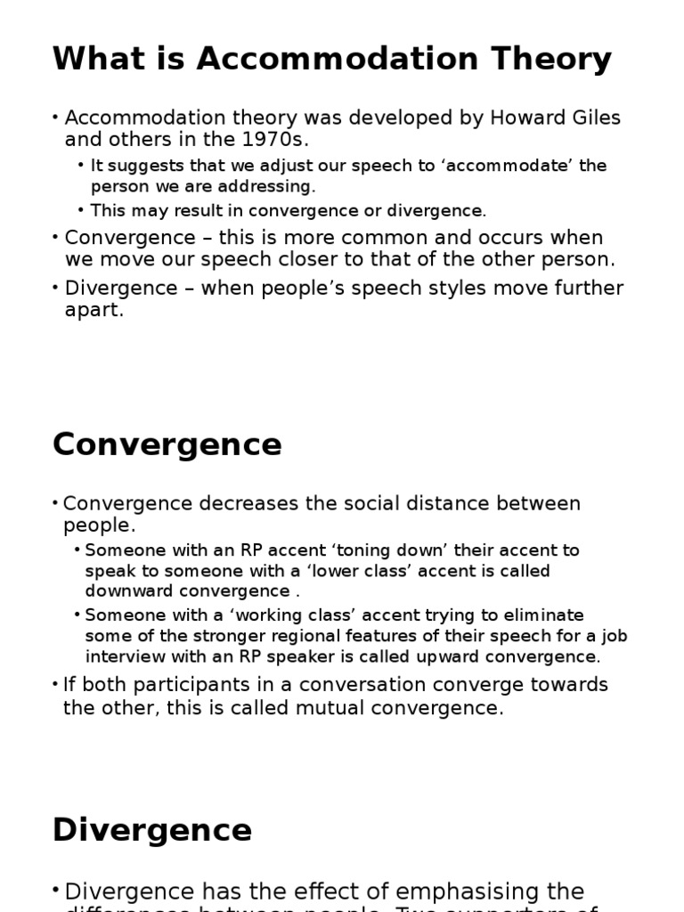 What Is Accommodation Theory | PDF