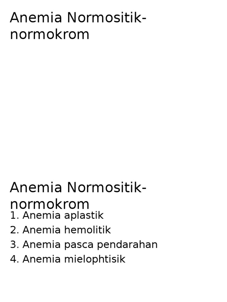 Anemia Normositik-Normokrom | PDF