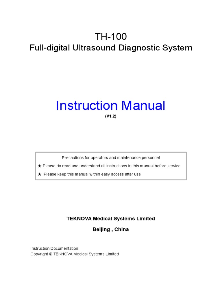 TH-100 Instruction Manual Ingles | PDF | Computer Monitor | Obstetrics