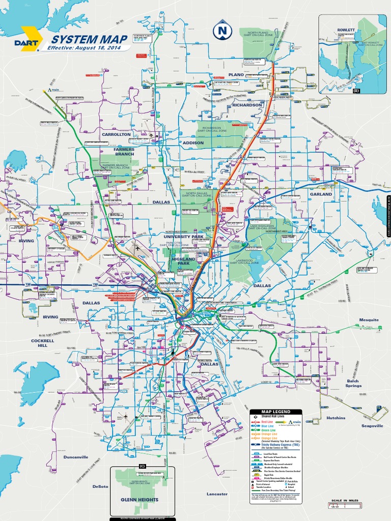 Dart System Map 18 Aug 14 | PDF | Dallas | Land Transport