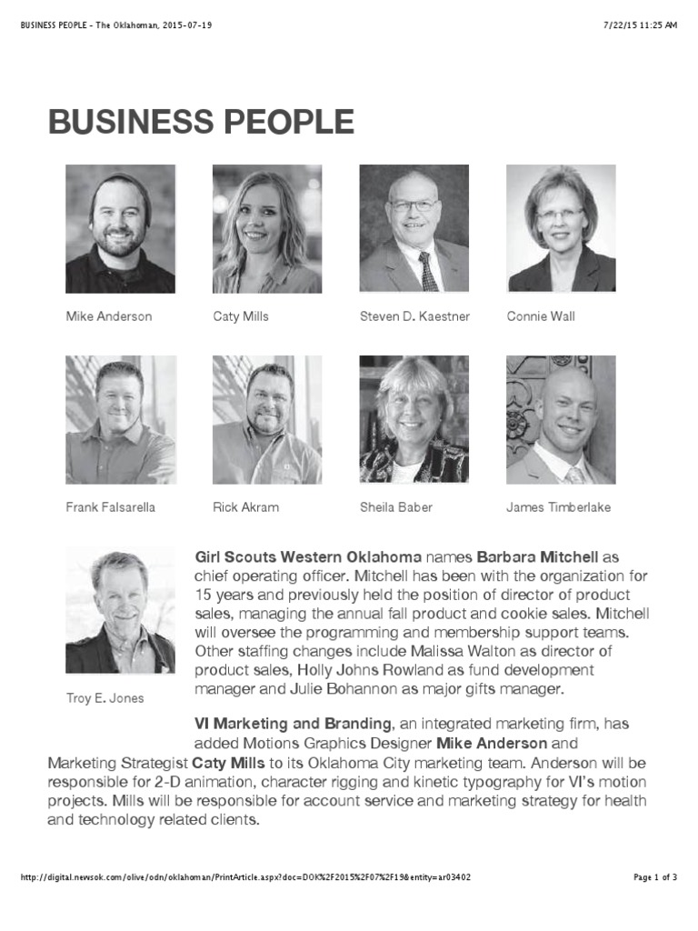 James Timberlake Oklahoman 7-19-15 | PDF | Economies | Business (General)