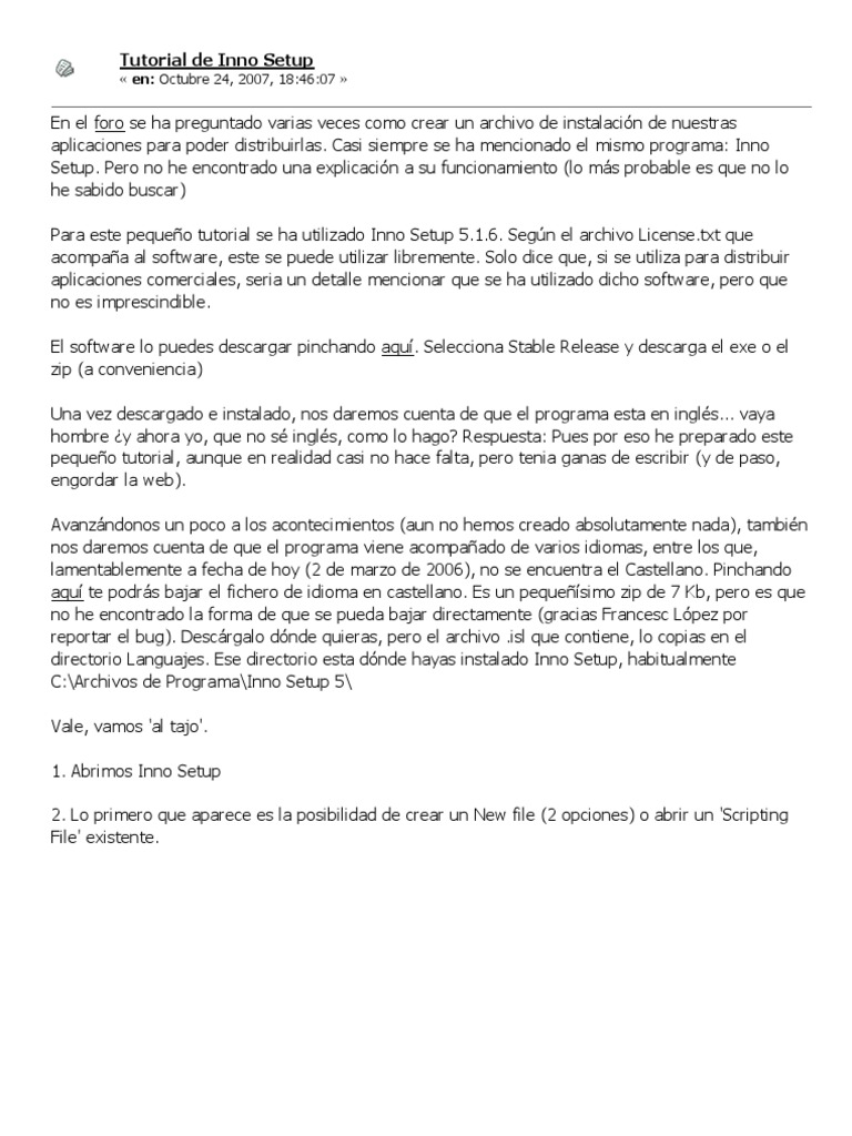 Tutorial de Inno Setup | PDF | Archivo de computadora | Tecnología de ...