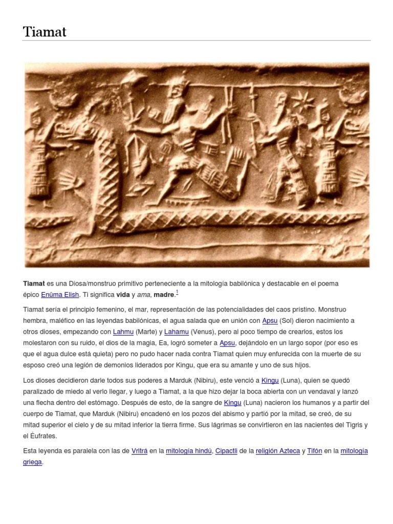 Tiamat | PDF | Mitología | Religión y creencia