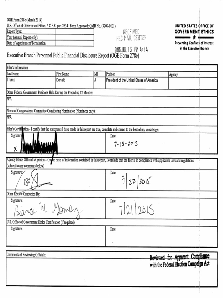 Donald Trump's Financial Disclosures | PDF | Donald Trump | American ...