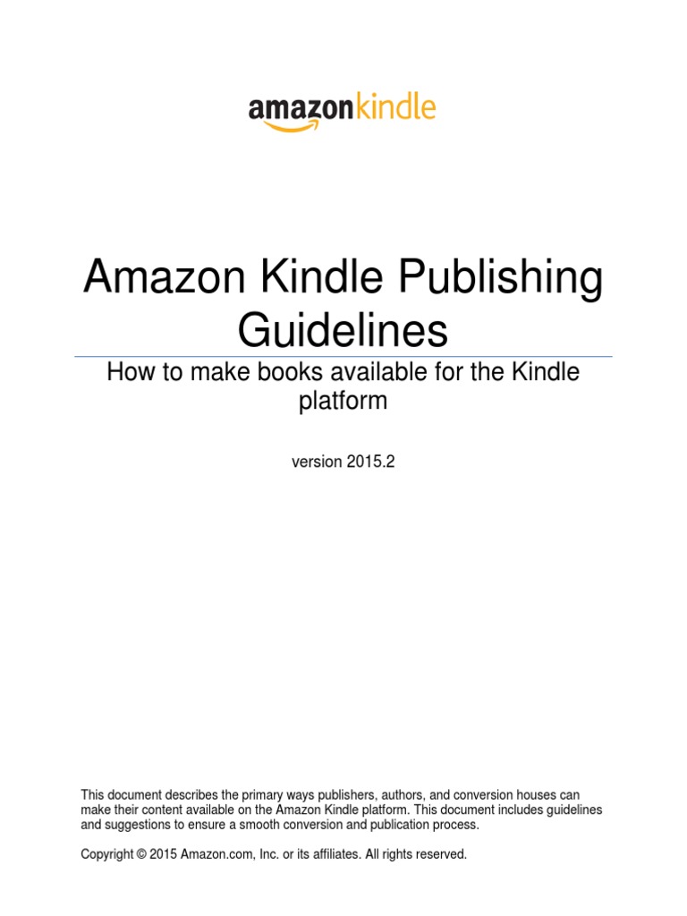 Amazon Kindle Publishing Guidelines | PDF