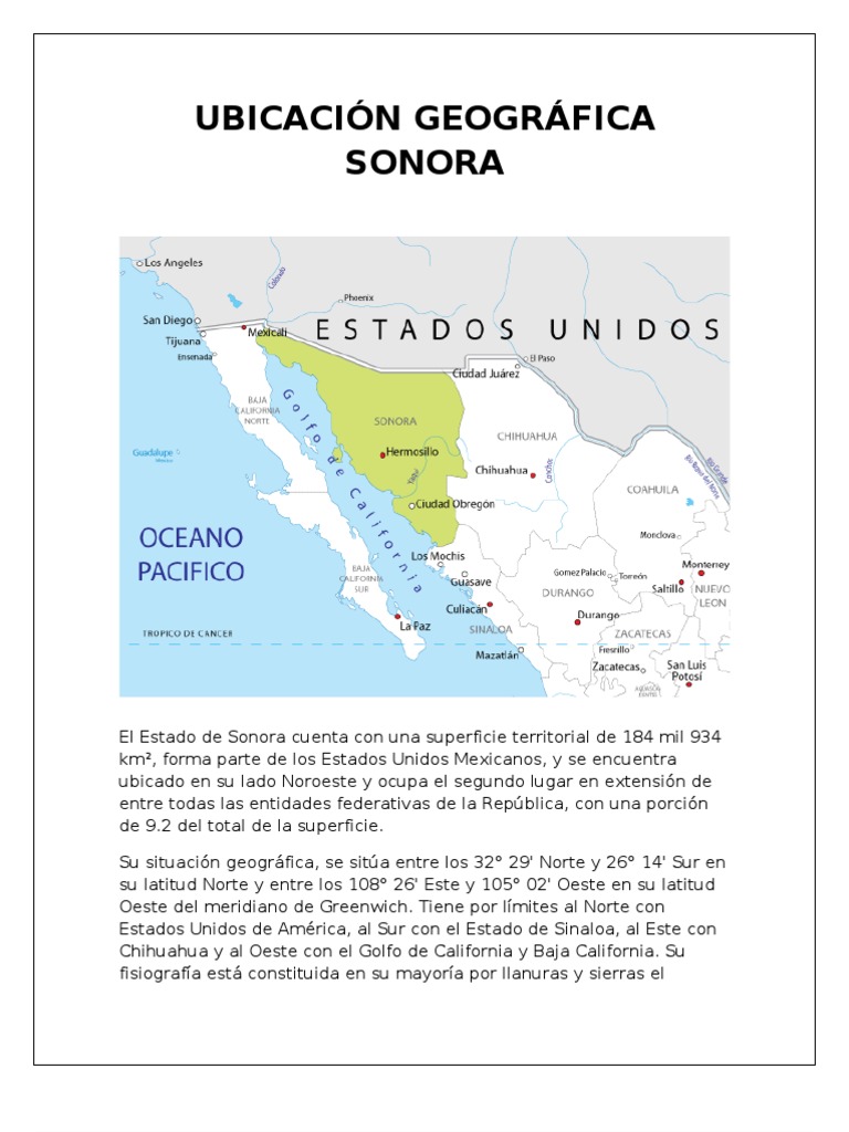 Ubicación Geográfica Sonora | PDF