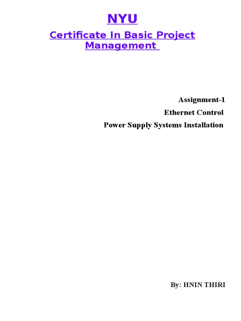 Basic Project Management Assignment | Project Manager | Project Management