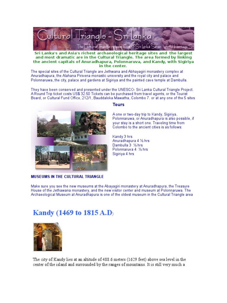 Sri Lanka's Cultural Triangle Sites | PDF | Sri Lanka