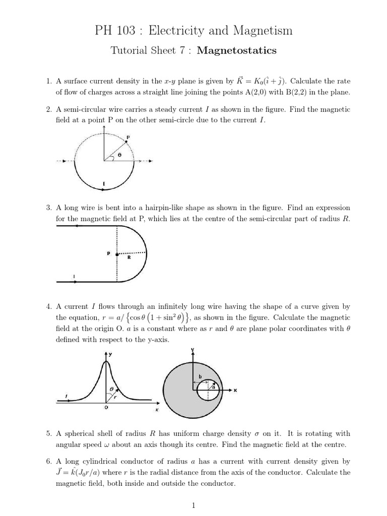 Tutorial 7 | PDF | Magnetic Field | Radius