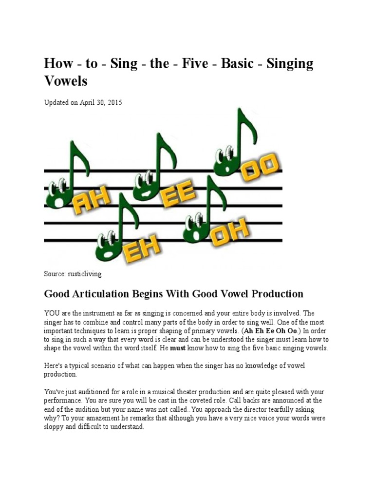 How to Sing the Five Basic Vowels | Singing | Vowel