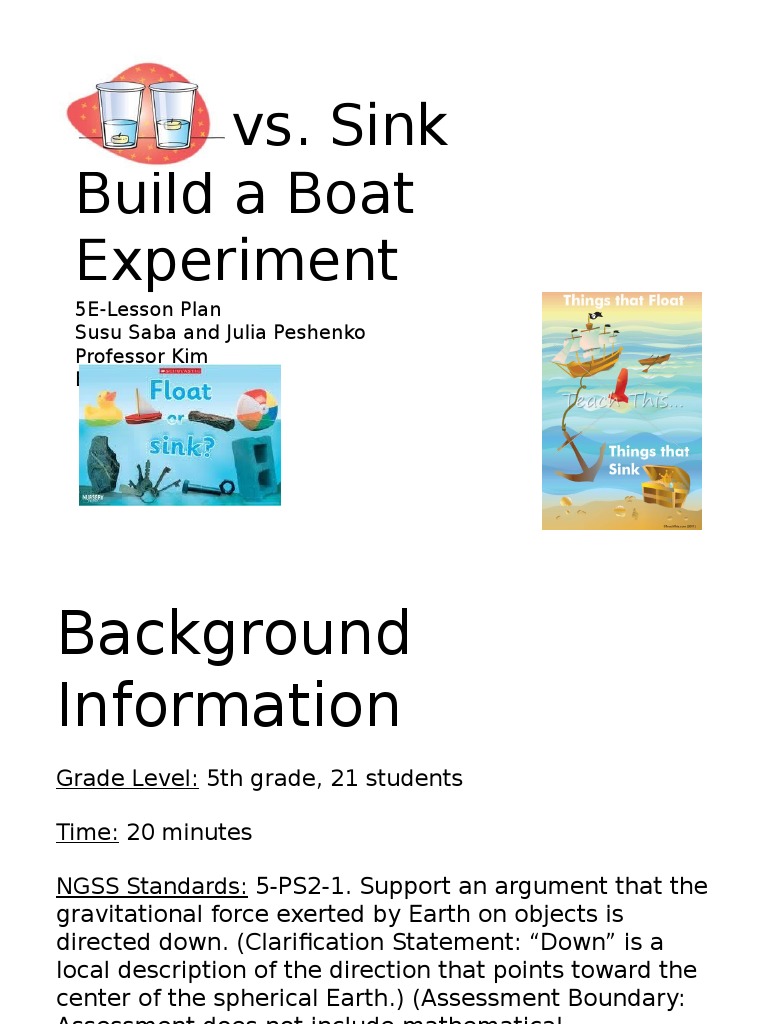 5e Lesson Plan | PDF | Physical Sciences | Force