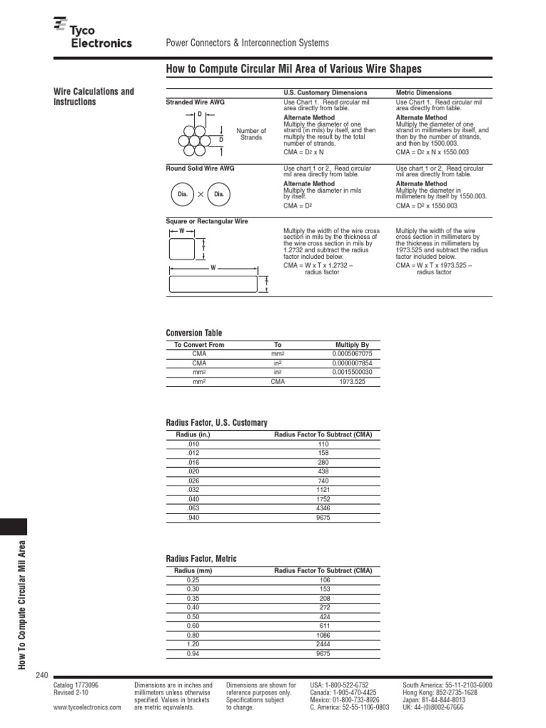 Circular Mil Area Calculation Guide | PDF | Units Of Measurement