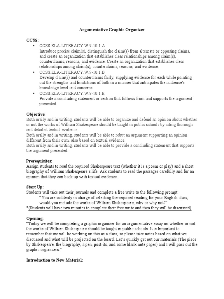 Shakespeare in Schools Essay Guide | PDF | Argument | Essays