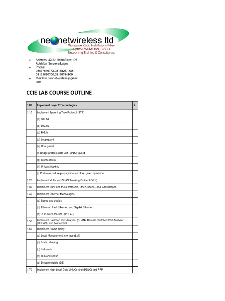 Ccie Lab Course Outline | PDF | Multiprotocol Label Switching | Networking