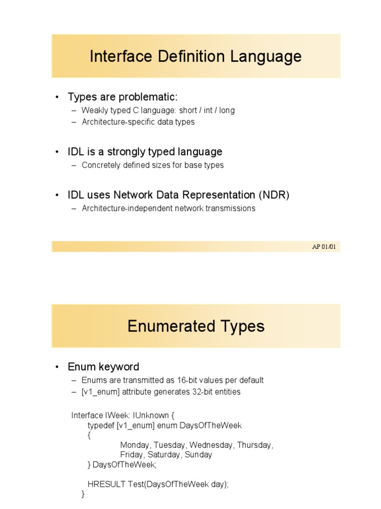Interface Definition Language: - Types Are Problematic | PDF | Teaching ...