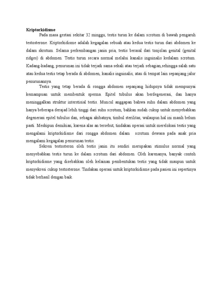 Kriptorkidisme | PDF
